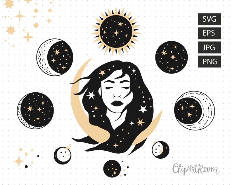 Wonder Woman Svg Feminine Logo Design and Moon Logo Crescent Moon Svg ...