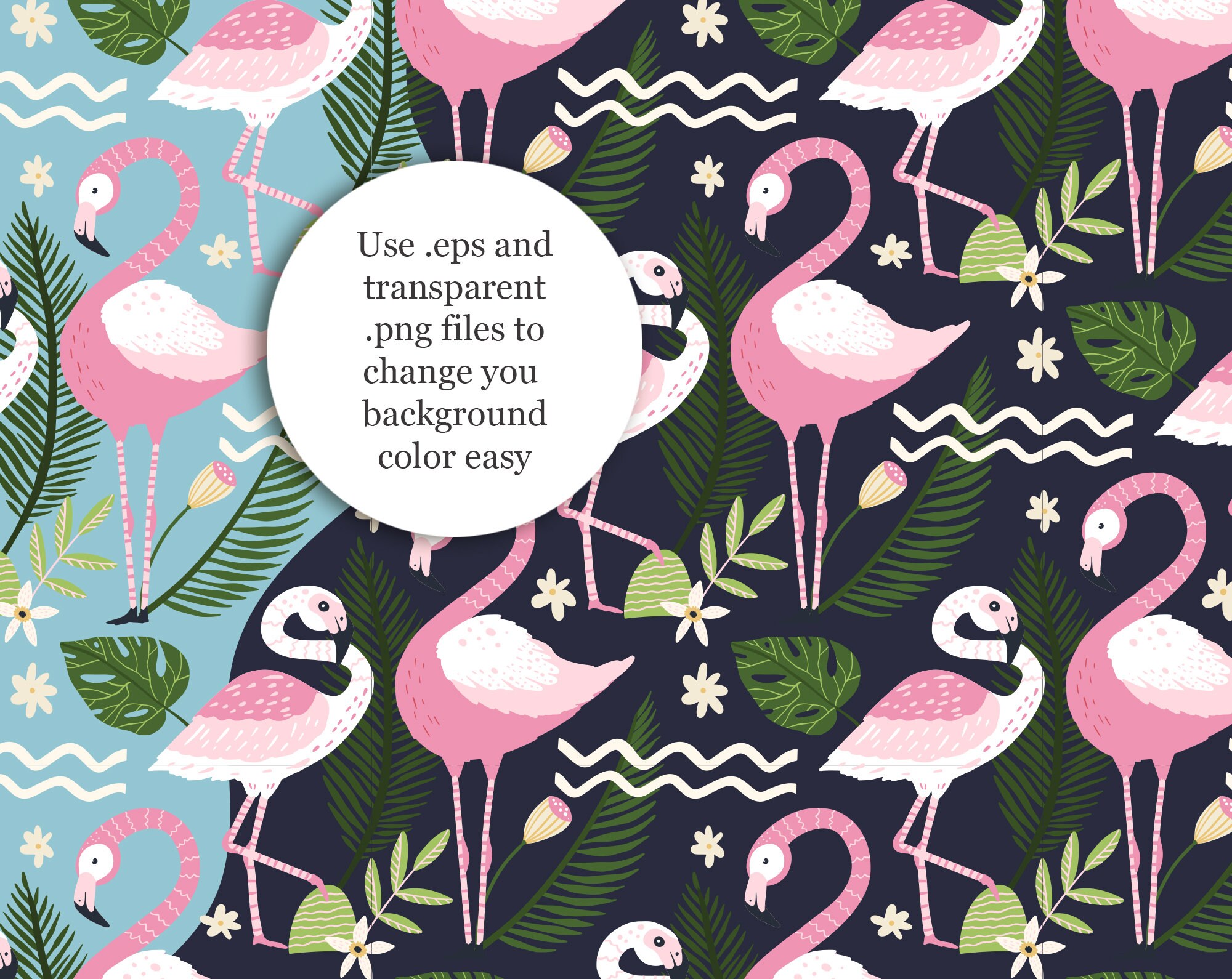 Flamingo Digital Paper: Tropical Seamless Patterns (digital Download ...
