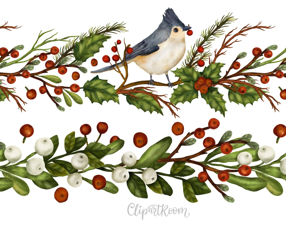 Christmas Border Clipart Christmas Png Holiday Clip Art | Etsy