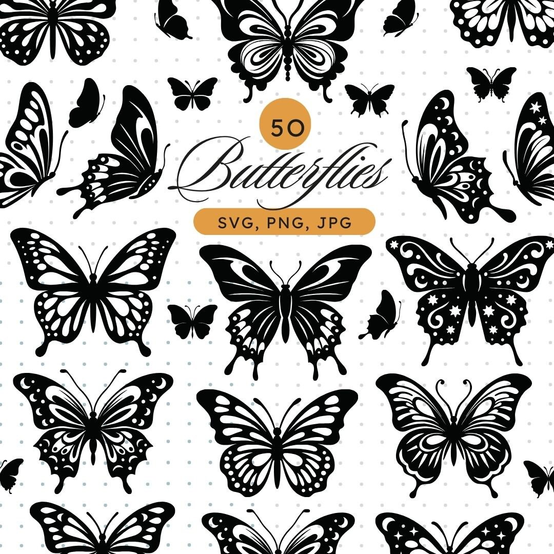 Butterfly Svg Bundle Butterfly Ornament Butterfly Clipart Monarch ...