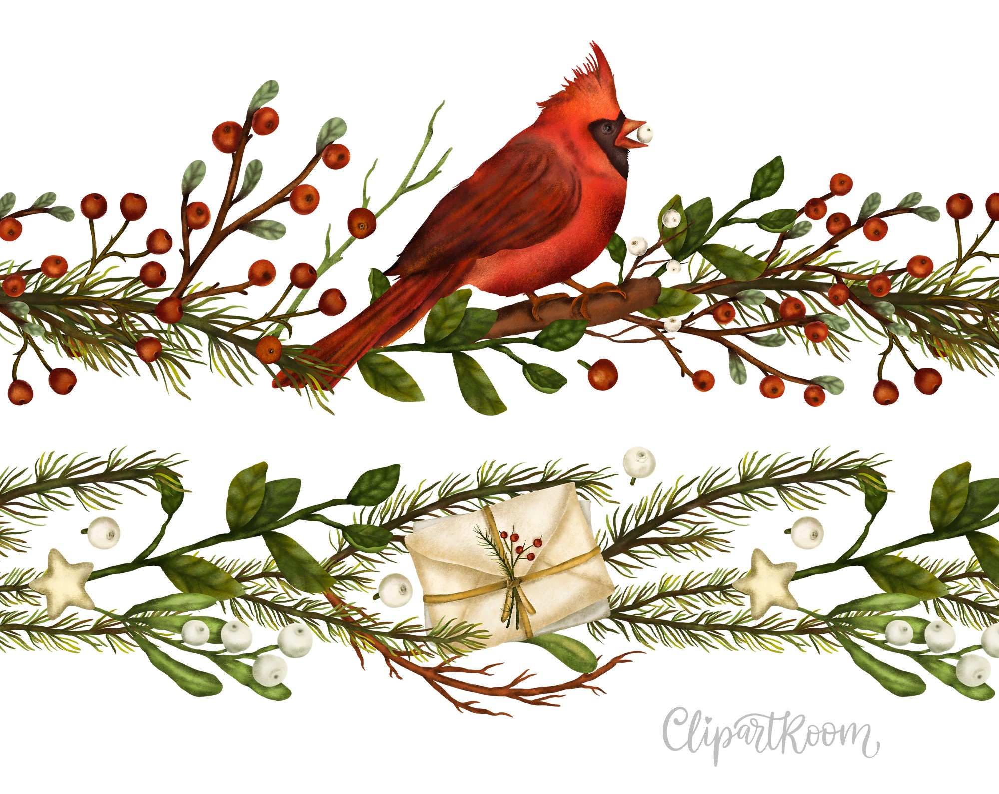 Christmas Border Clipart Christmas Png Holiday Clip Art - Etsy