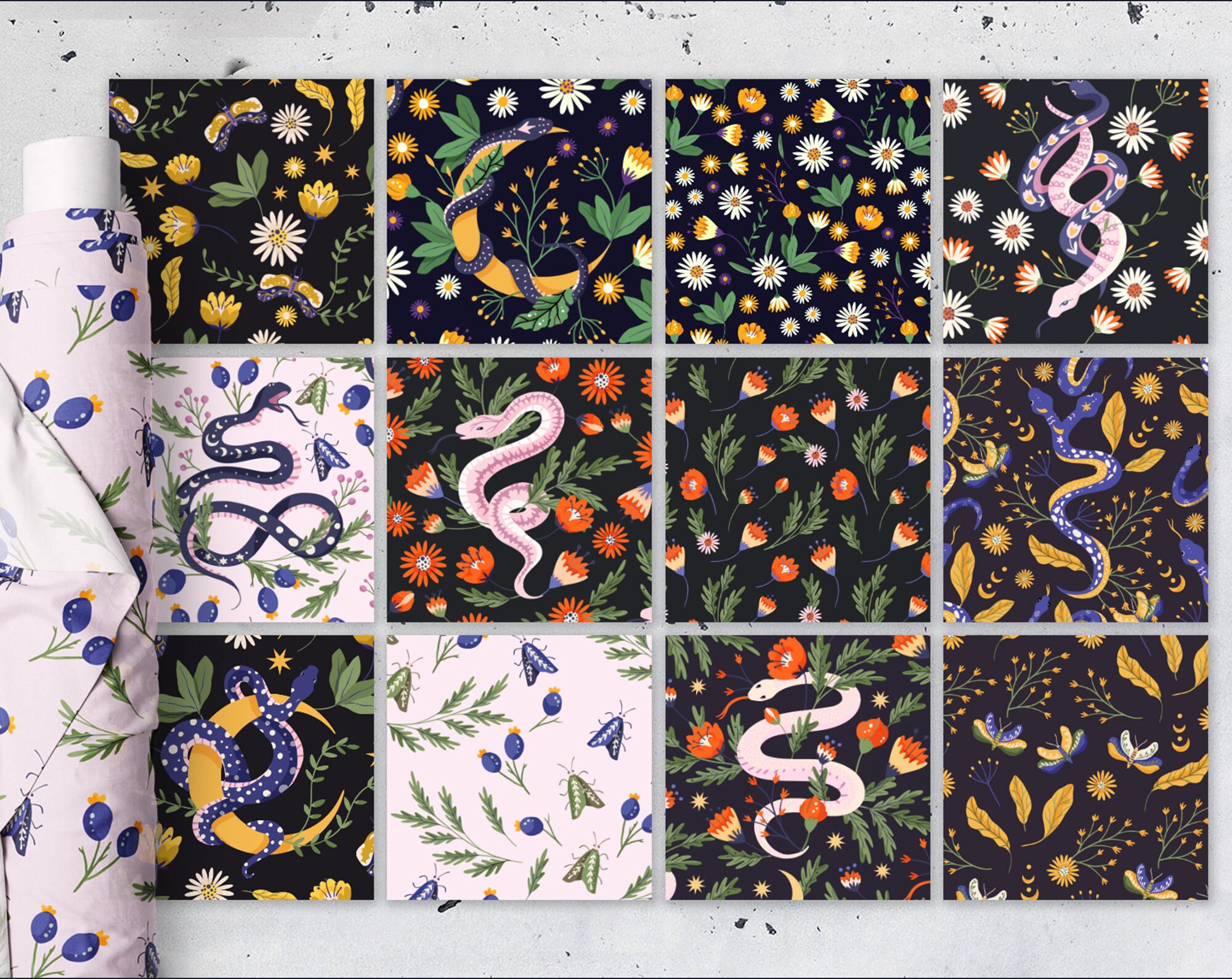 Snake Print Boho Clipart Snake Art Magic Digital Paper Snake Tattoo ...