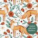 Fox Print Forest Wallpaper Fall Digital Paper Fox Pattern - Etsy