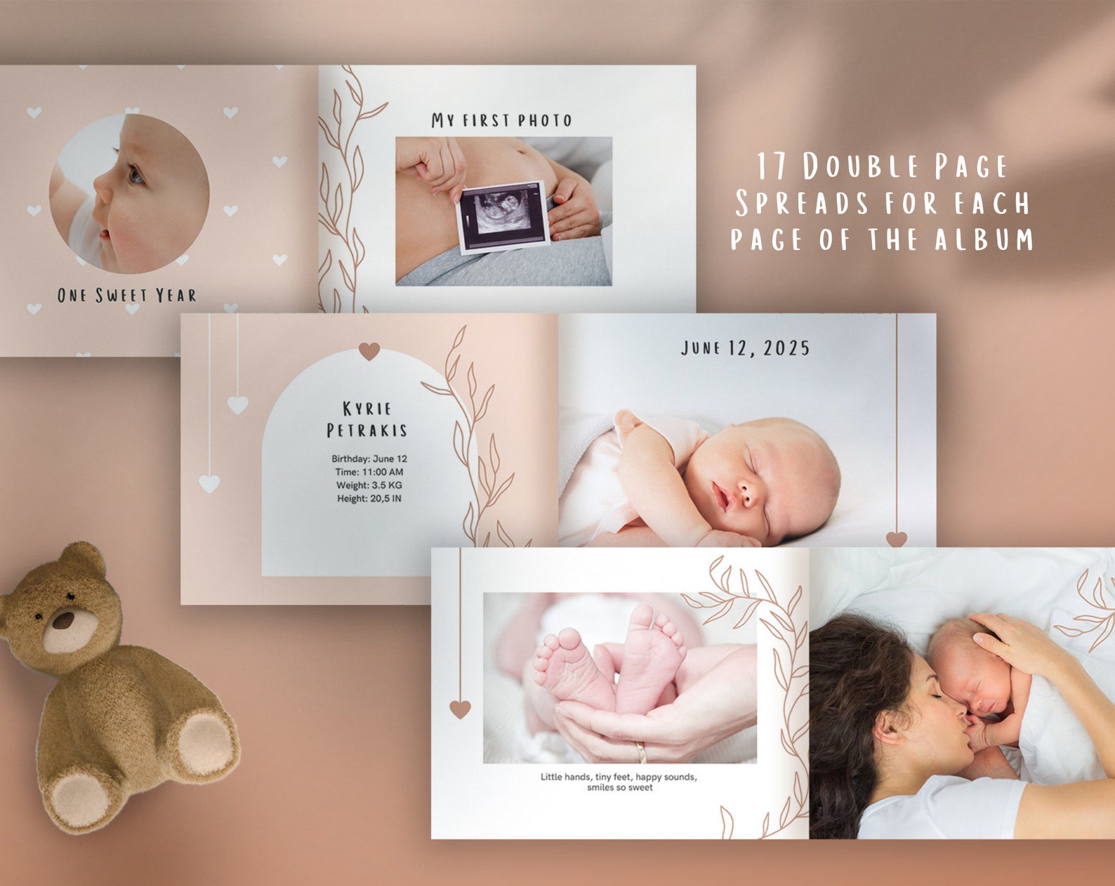 Baby Book Template Photo Book Canva Template Photo Album Baby - Etsy