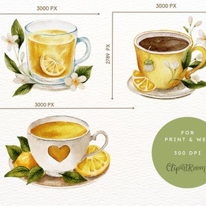 Watercolor Lemon Clipart: Floral Wreath Frames (PNG, JPG) - Etsy