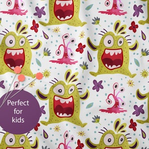 Monster Party Baby Shower Digital Paper Nursery Art Cute Monster ...