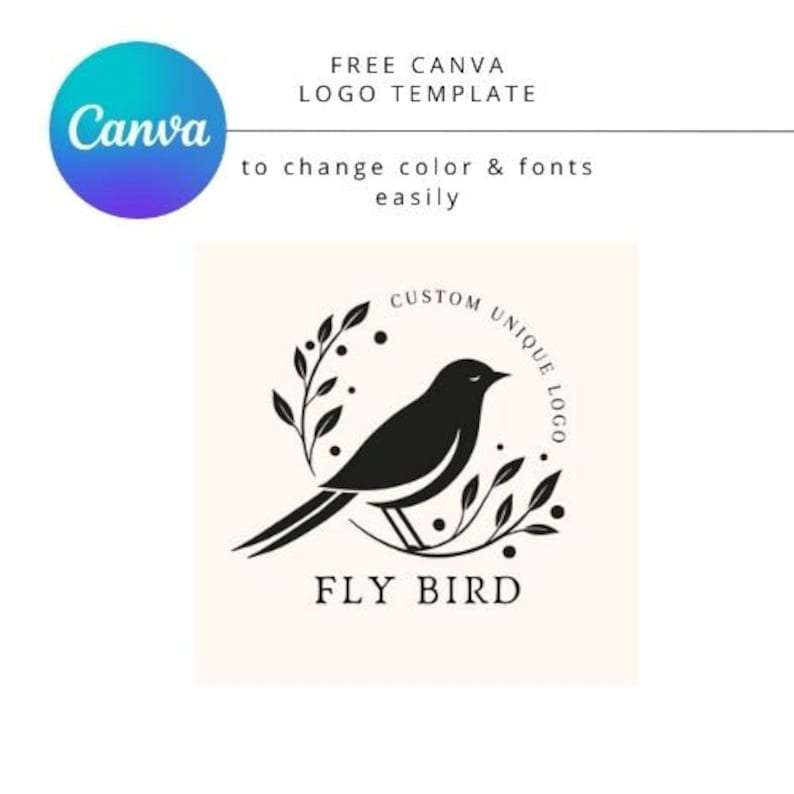 Bird Svg Custom Logo Stamp Bird Art One of A Kind Logo Design Custom ...