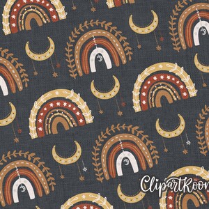 Boho Digital Paper Pack Rainbow Seamless Pattern Retro Digital Paper ...
