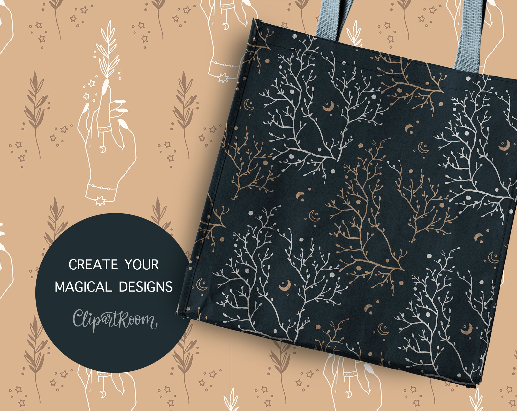 Boho Digital Paper Pack Magical Digital Background Seamless - Etsy