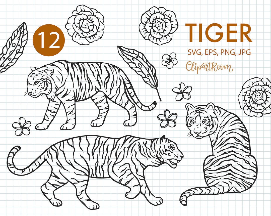 Tiger Svg Tigers Svg Leopard Svg Safari Animals Tiger Png Tropical ...