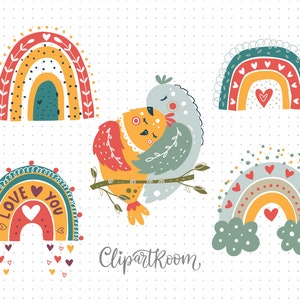 Bird Svg Couple Clipart Valentine Clipart Rainbow Svg I Love You Svg ...