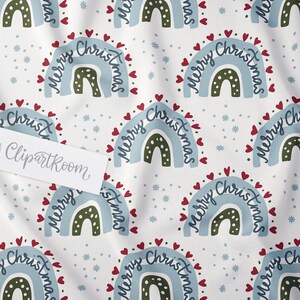 Christmas Rainbow Digital Paper, Rainbow Colors Digital Paper ...