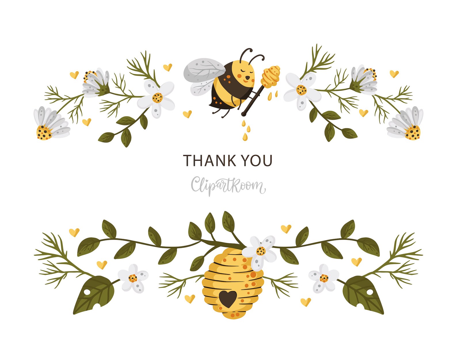 Floral Bee Border Clipart: Baby Shower Overlays (JPG, PNG, EPS) - Etsy