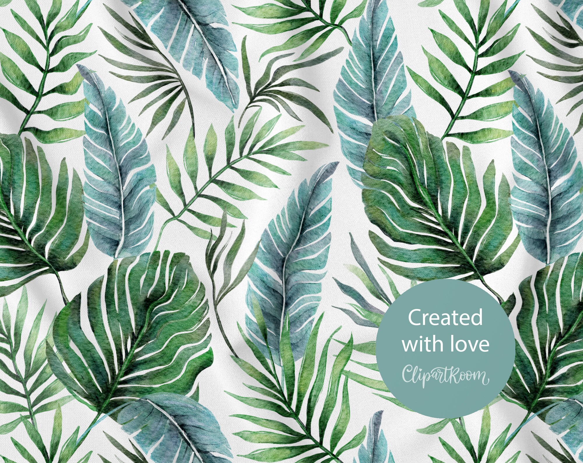 Jungle Nursery Tropical Leaves Digital Paper Eucalyptus Leaves Monstera ...