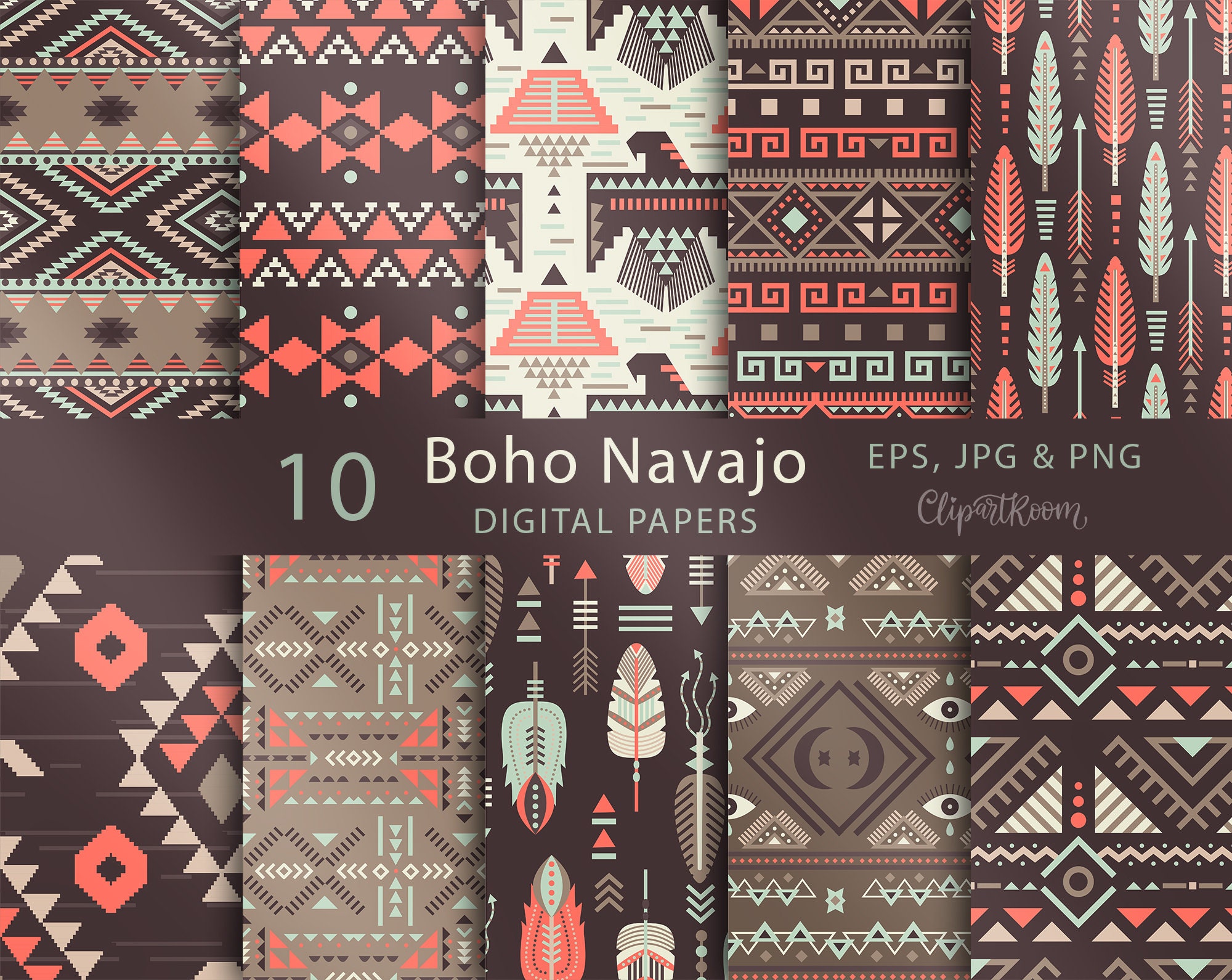 Native American Digital Paper Boho Digital Paper Seamless Files, Indian ...
