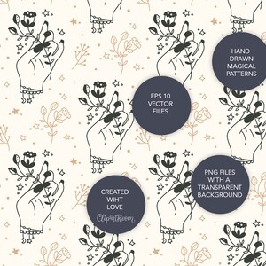 Boho Digital Paper Pack, Magical Digital Background, Seamless Pattern ...