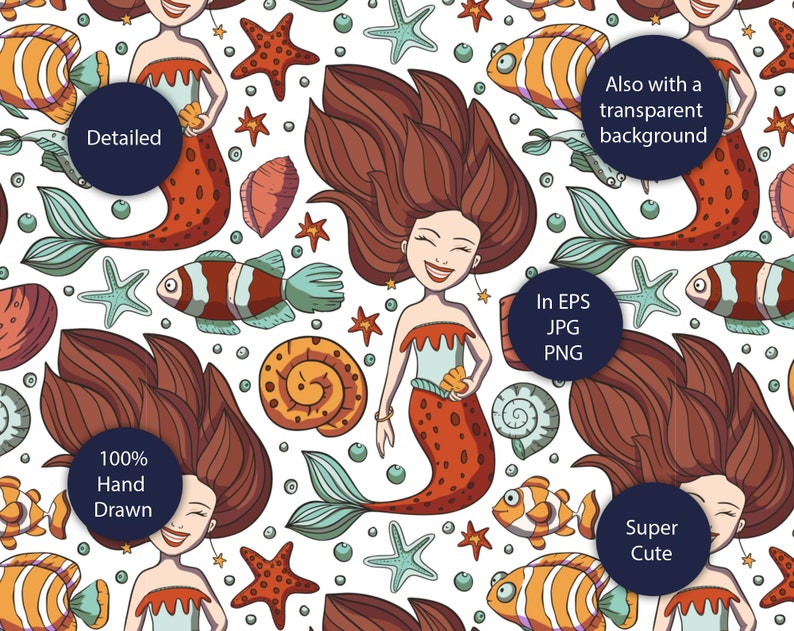 Mermaid Digital Paper Pack: Summer Scrapbook Kit (instant Download) - Etsy