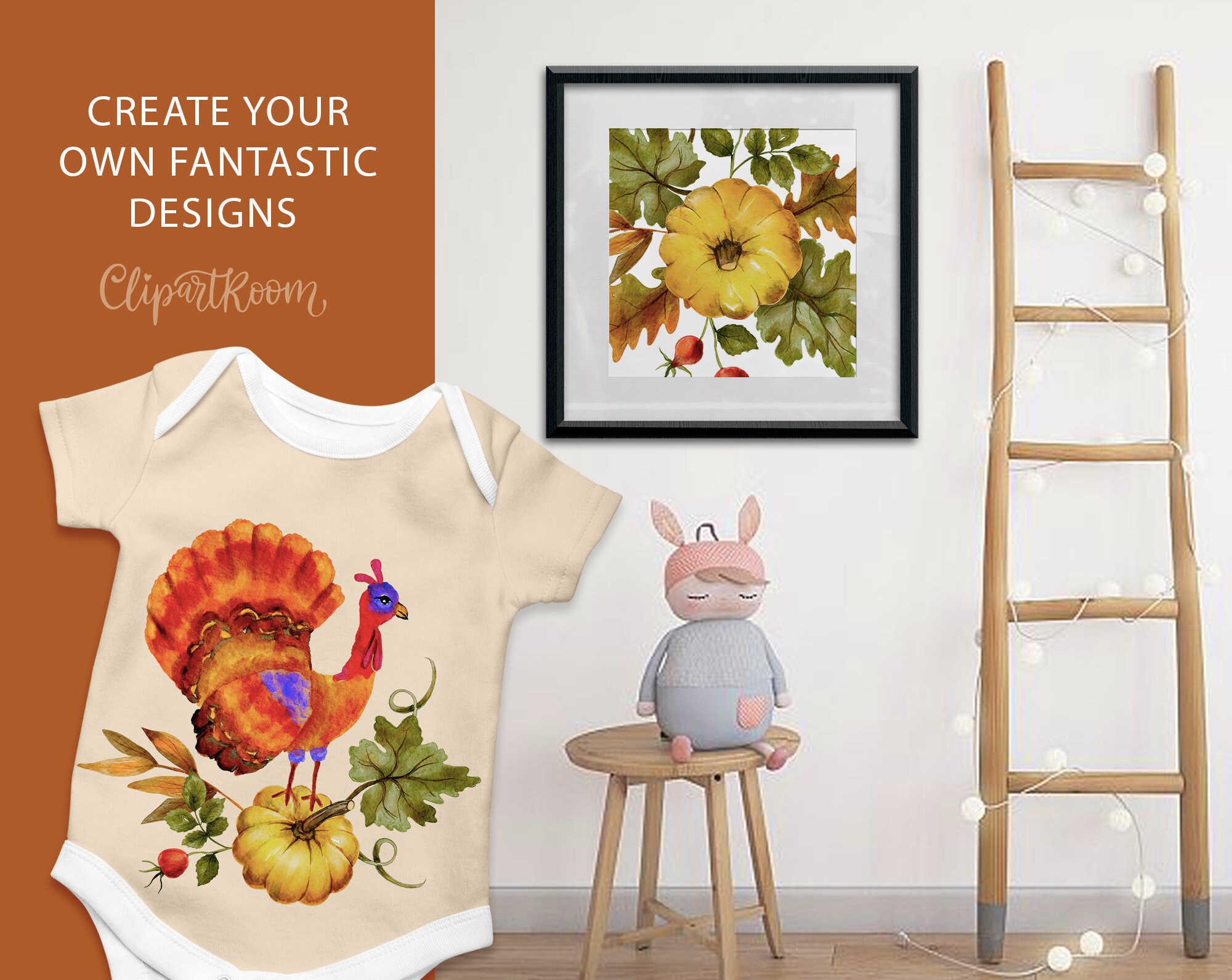 Pumpkin Clipart Thankful Png Thanksgiving Png Fall Watercolor Clipart ...