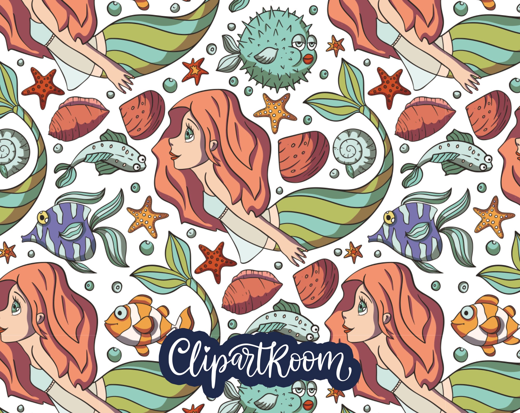 Mermaid Digital Paper Pack: Summer Scrapbook Kit (instant Download) - Etsy