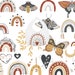 Boho Clipart & Boho Digital Paper Pack With Rainbow Clipart, Butterfly ...