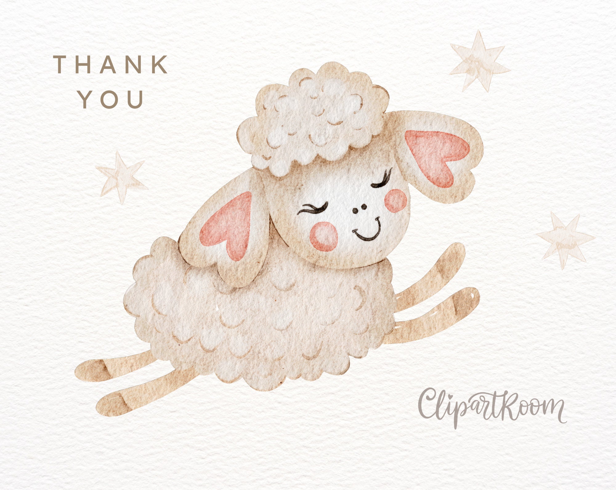 Lamb Baby Shower Clipart: Watercolor Sheep Prints, Farm Animals ...