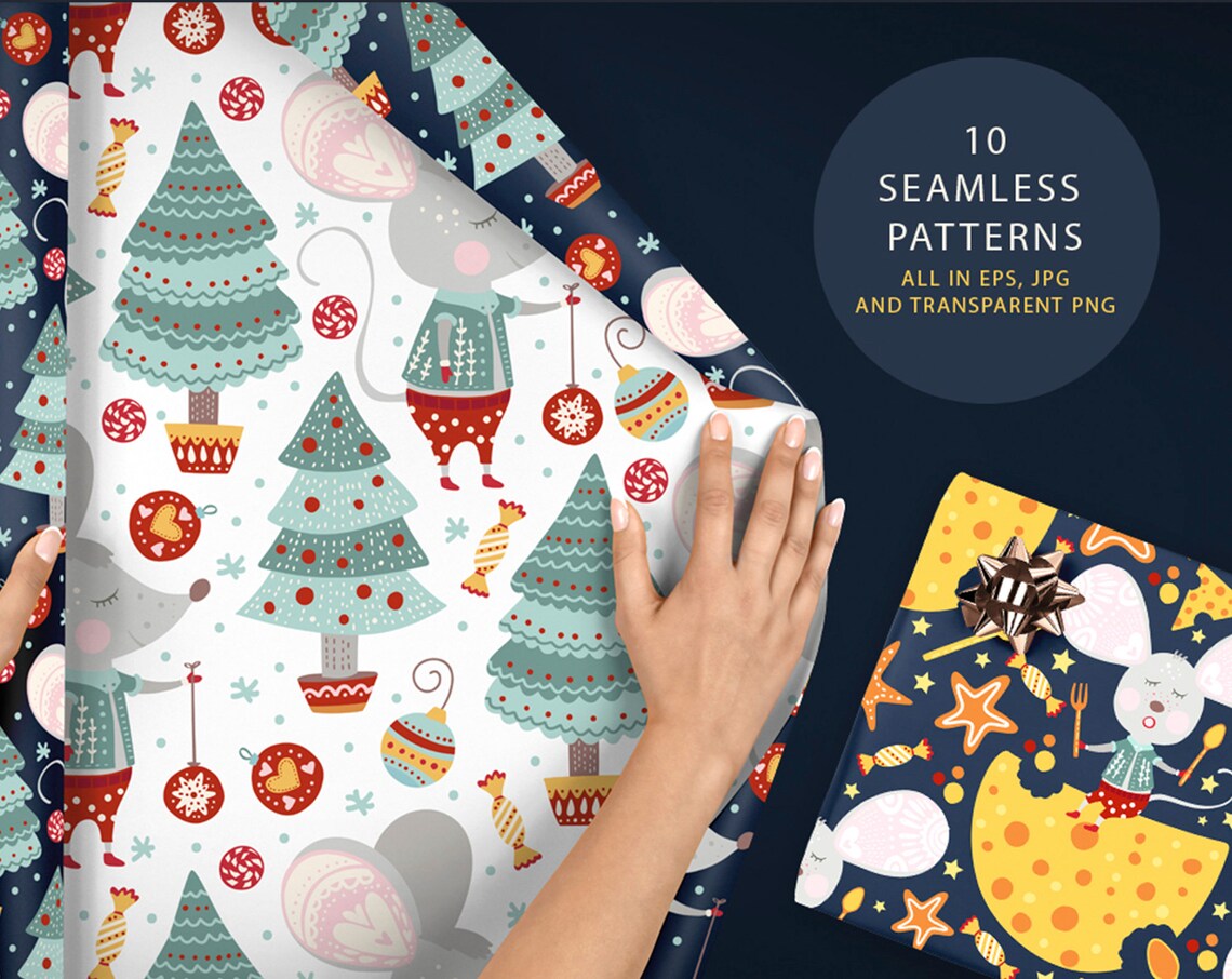 Kawaii Christmas Digital Paper Pack, Winter Digital Paper, Christmas ...