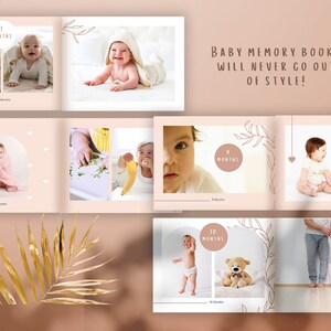Baby Book Template Photo Book Canva Template Photo Album Baby Shower ...