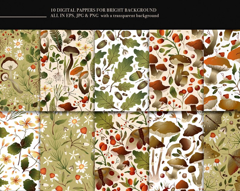 Fall Clipart, Autumn Clipart & Autumn Digital Paper, Forest Clipart for ...