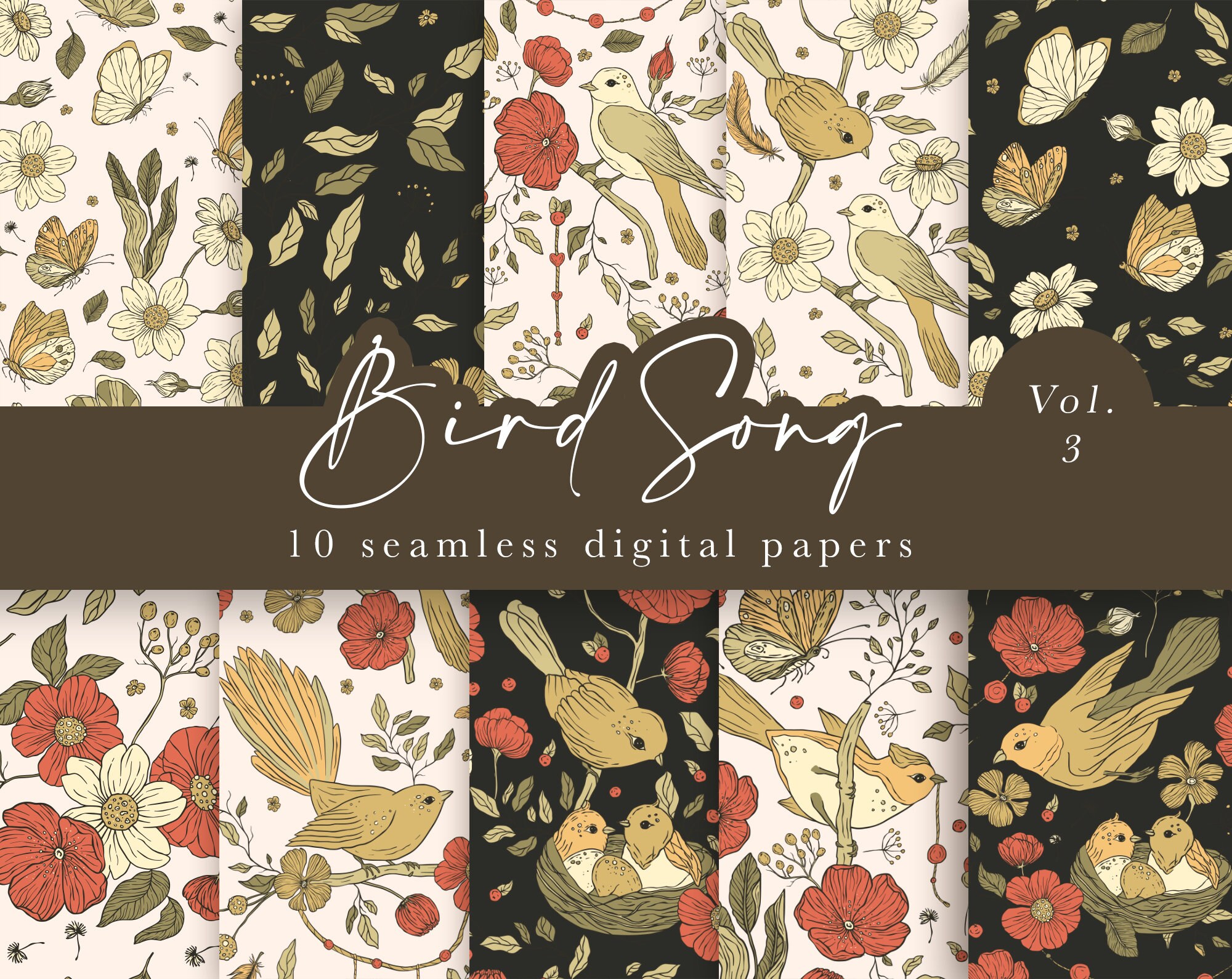 Bird Wallpaper Bird Ornament Seamless Files Vintage Papers Bird ...