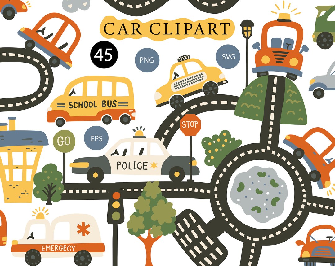 Transportation Clipart: Car SVG Bundle (commercial Use) - Etsy