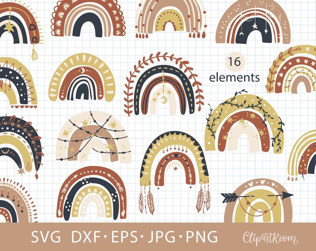 Boho Rainbow Svg Boho Rainbow Clipart Rainbow Baby Svg Rainbow Svg ...