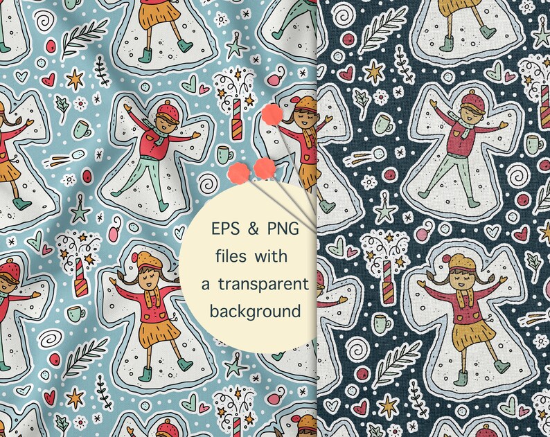 Winter Digital Background, Seamless Christmas Digital Paper Pack, Deer ...