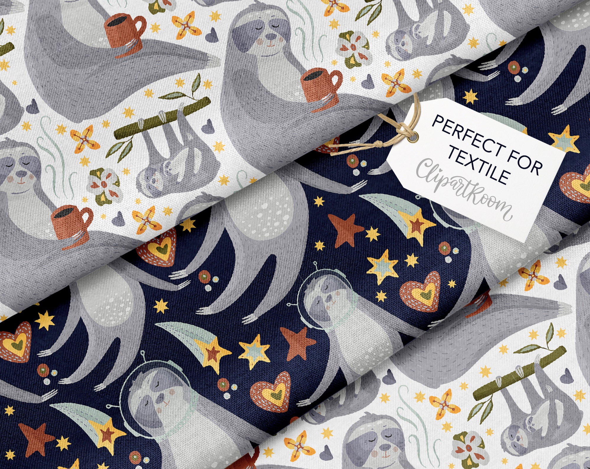 Sloth Digital Paper Pack, Sloth Baby Shower Digital Paper, Jungle ...