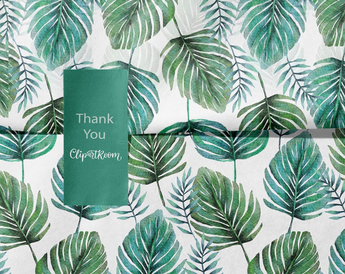 Jungle Nursery Tropical Leaves Digital Paper Eucalyptus Leaves Monstera ...