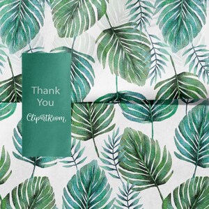 Jungle Nursery Tropical Leaves Digital Paper Eucalyptus Leaves Monstera ...