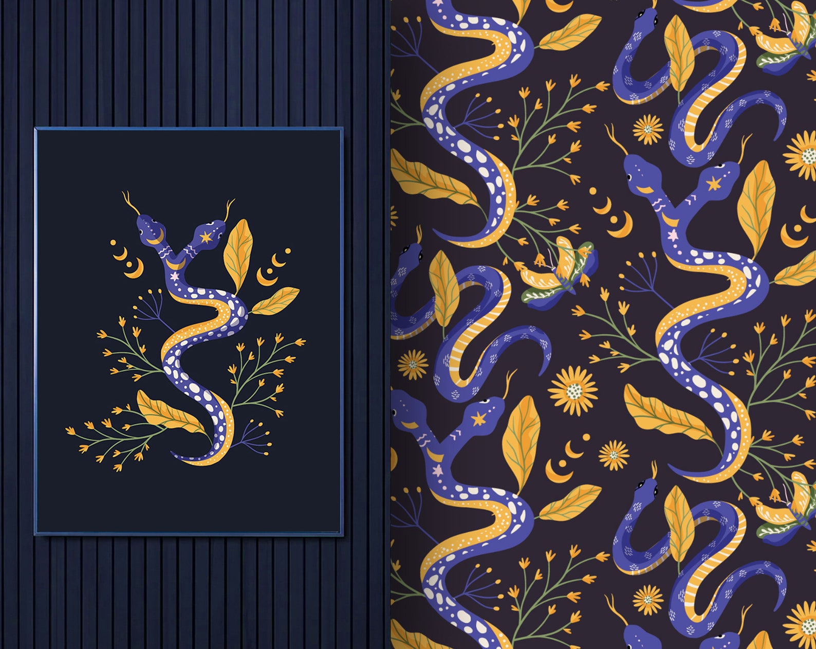 Snake Print Boho Clipart Snake Art Magic Digital Paper Snake Tattoo ...