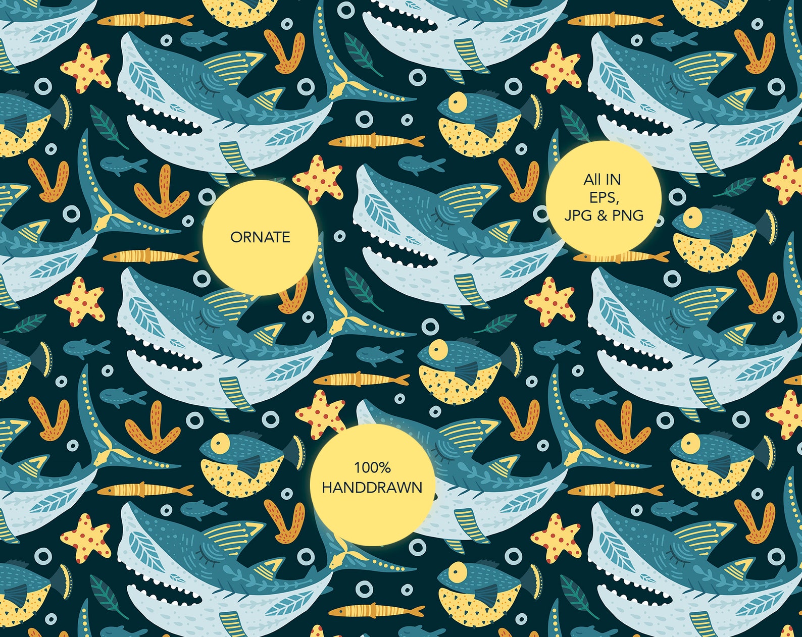 Baby Shark Digital Paper Pack Summer Digital Paper Ocean Digital Paper ...