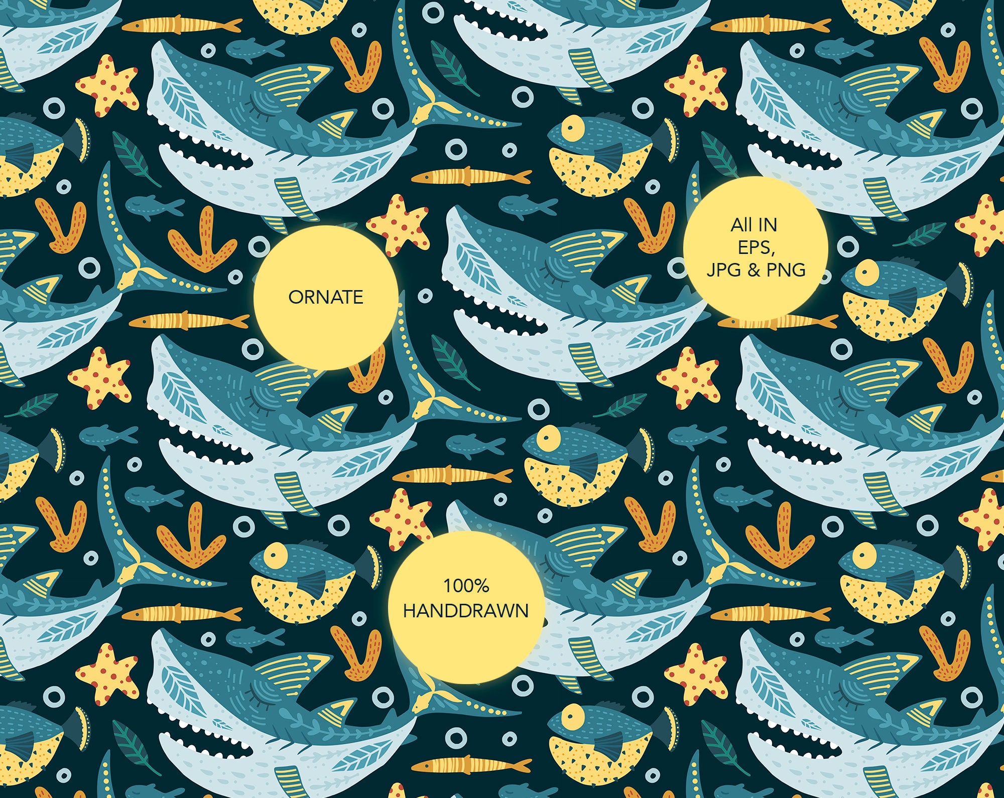 Baby Shark Digital Paper Pack Summer Digital Paper Ocean Digital Paper ...