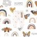 Boho Clipart & Boho Digital Paper Pack With Rainbow Clipart, Butterfly ...