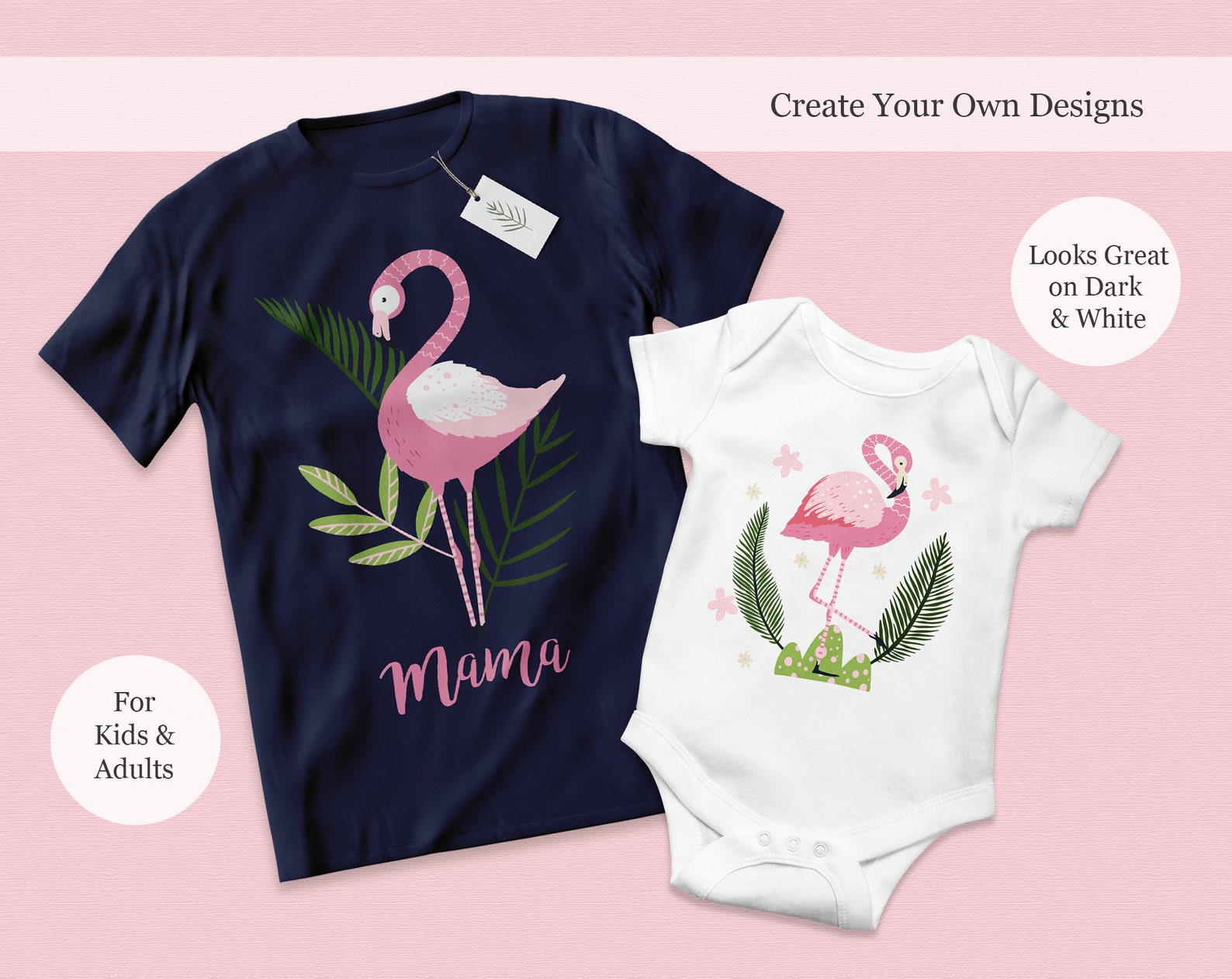 Tropical Flamingo Clipart Summer Clipart Instant Download Nursery Art ...