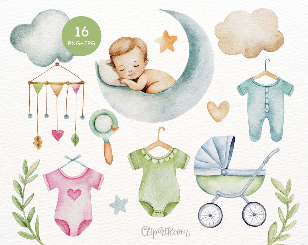 Oh Baby Shower Watercolor Clipart Newborn Png Newborn Clipart Newborn ...