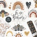 Boho Clipart & Boho Digital Paper Pack With Rainbow Clipart - Etsy