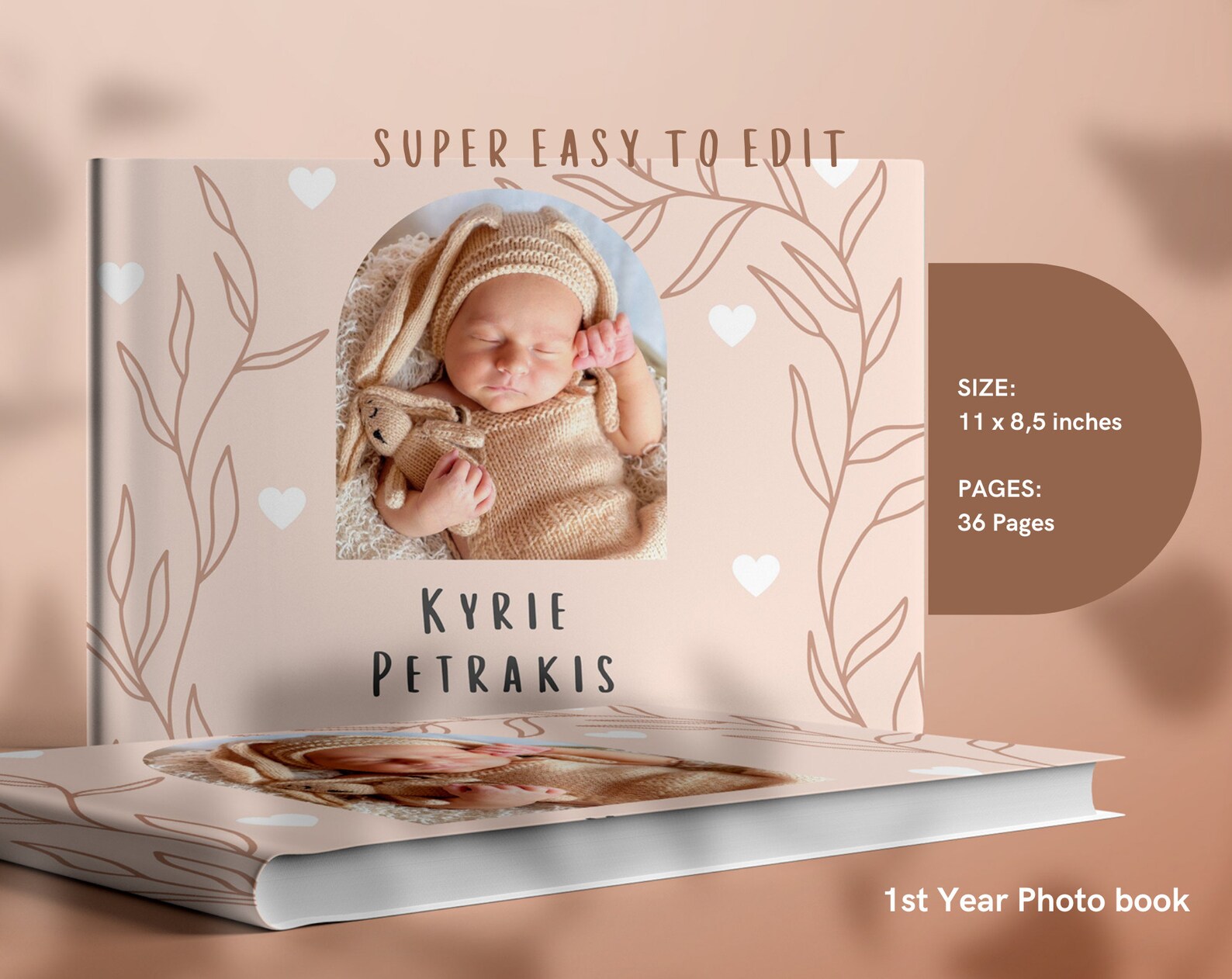 Baby Book Template Photo Book Canva Template Photo Album Baby - Etsy