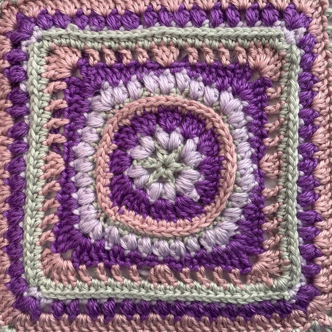 Textured 12" Crochet Granny Square Pattern With Video Tutorial - Etsy
