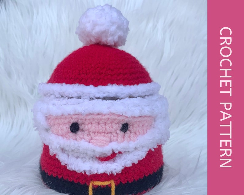 Crochet Santa Gift Basket With Lid Christmas Crochet Pattern | Etsy