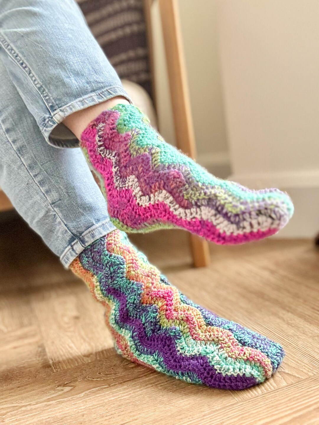 Easy Crochet Sock Pattern, Crochet Tube Sock for Adult Sizes, Easy ...
