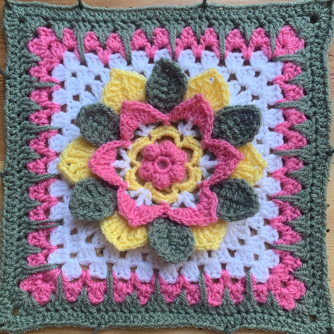 3D Flower Granny Square Pattern Layered Crochet Pattern With - Etsy