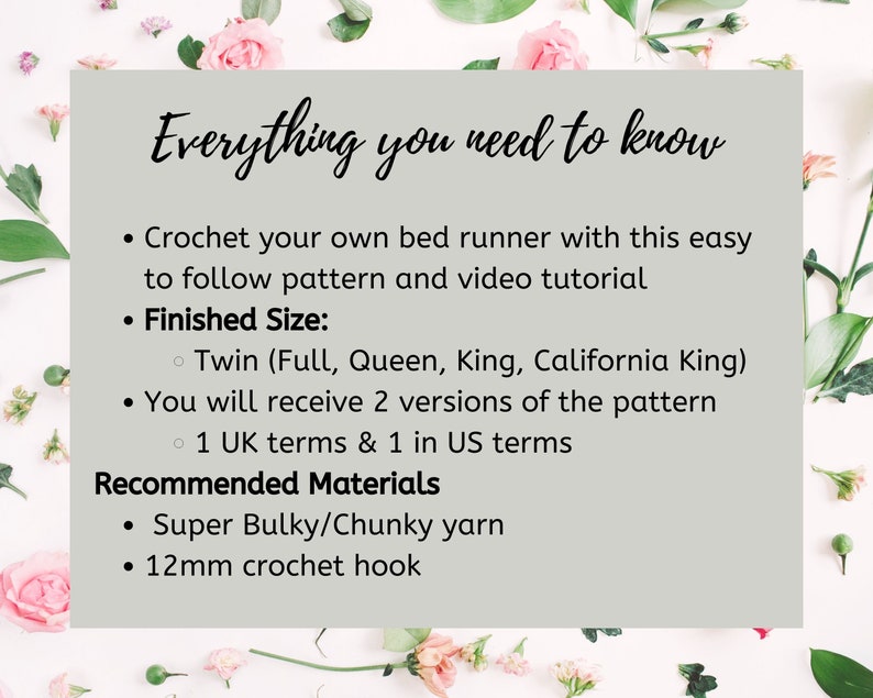 Crochet Bed Runner Pattern for Beginners Uses Super Bulky Yarn - Etsy