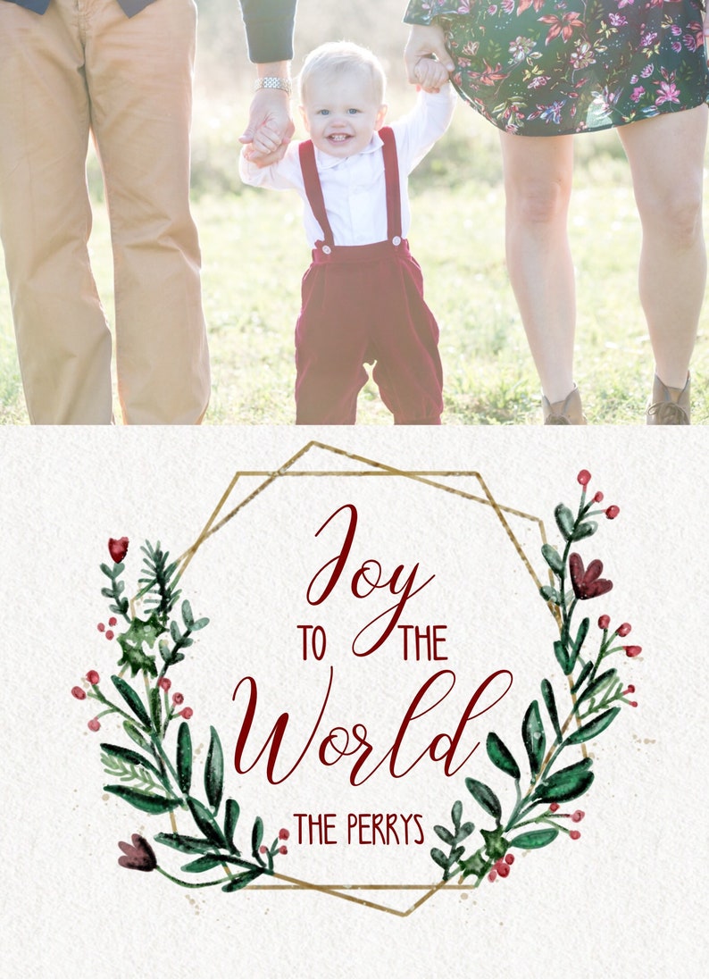 Christmas Card Printable Watercolor Religious Joy to the World - Etsy