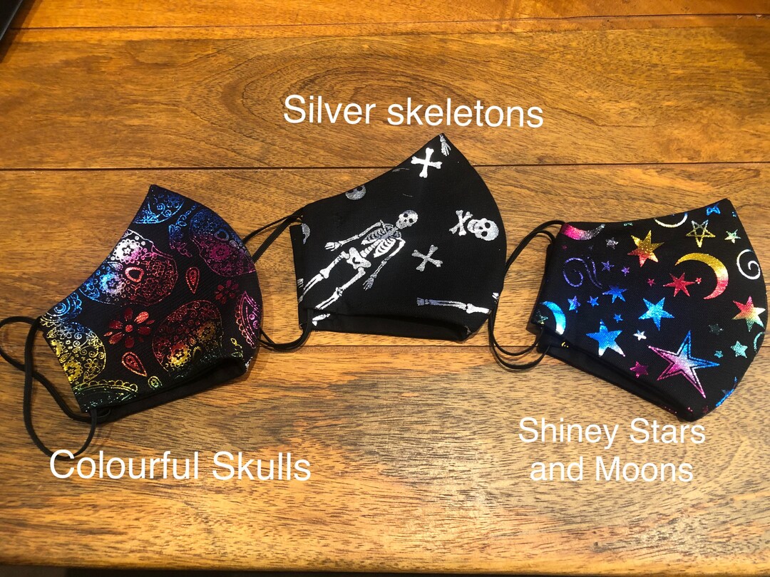 Sparkly and Stylish Reflective Print Face Masks foil Like Reflection ...